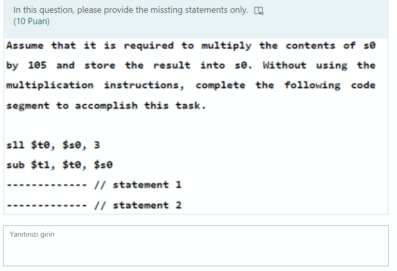 Solved In this question, please provide the missting | Chegg.com