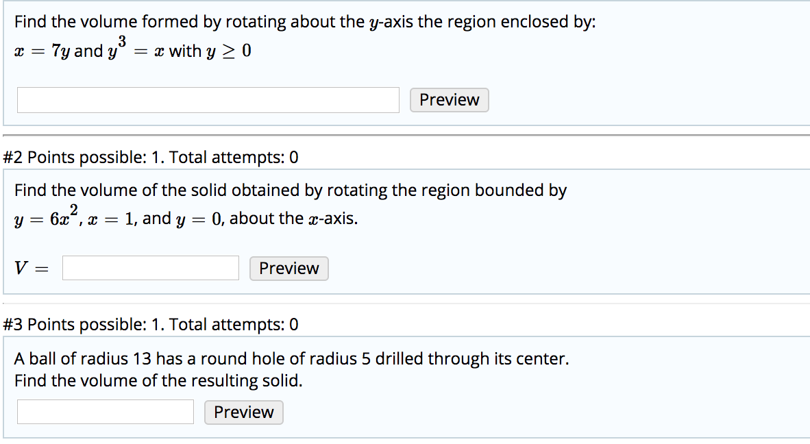 Solved Find the volume formed by rotating about the y-axis | Chegg.com