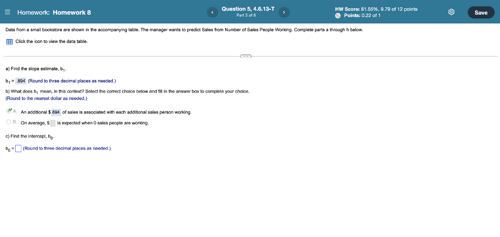 Solved = Homework: Homework 8 Question 5, 4.6.13-T Part 3 of | Chegg.com