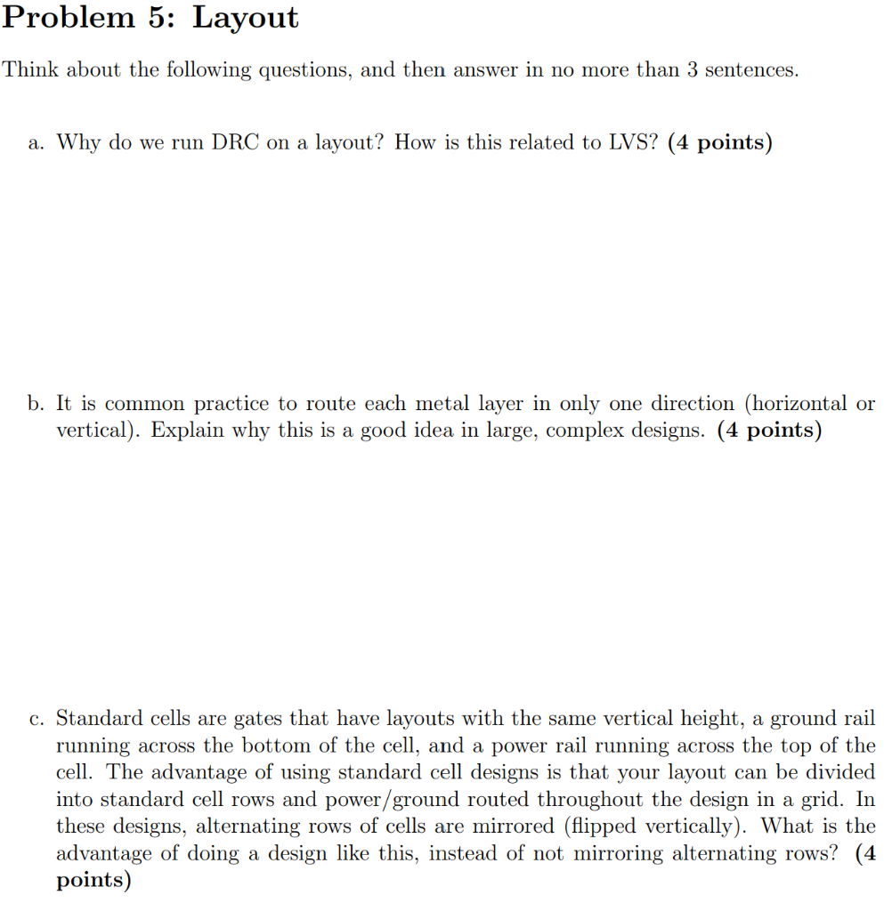 Solved Problem 5: Layout Think about the following | Chegg.com