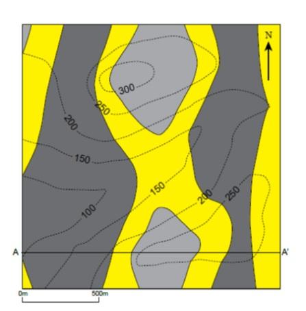 Solved Draw structure contours for each geological interface | Chegg.com