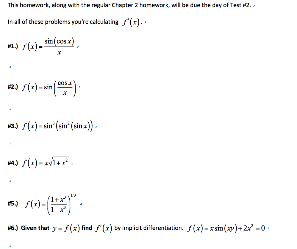 Solved This homework, along with the regular Chapter 2 | Chegg.com