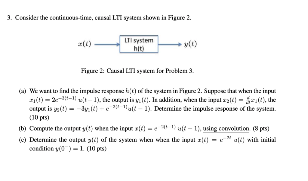 Solved 3. Consider the continuous-time, causal LTI system | Chegg.com
