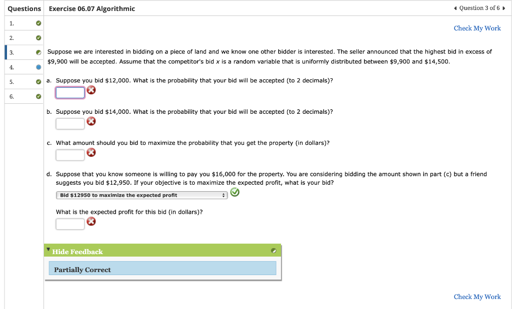 Solved Questions Exercise 06.07 Algorithmic Question 3 of 6 | Chegg.com
