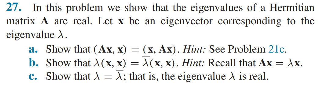 Solved 27. In this problem we show that the eigenvalues of a | Chegg.com