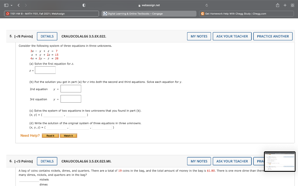 Solved webassign.net U + 88 1101 HW B-MATH 1101, Fall | Chegg.com