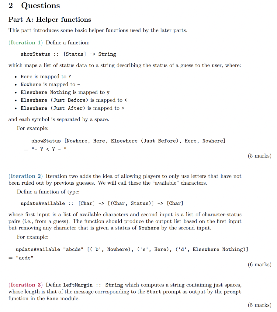 1 Overview The aim of this assignment is to implement | Chegg.com