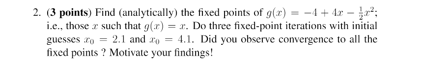 Solved 2. (3 points) Find (analytically) the fixed points of | Chegg.com