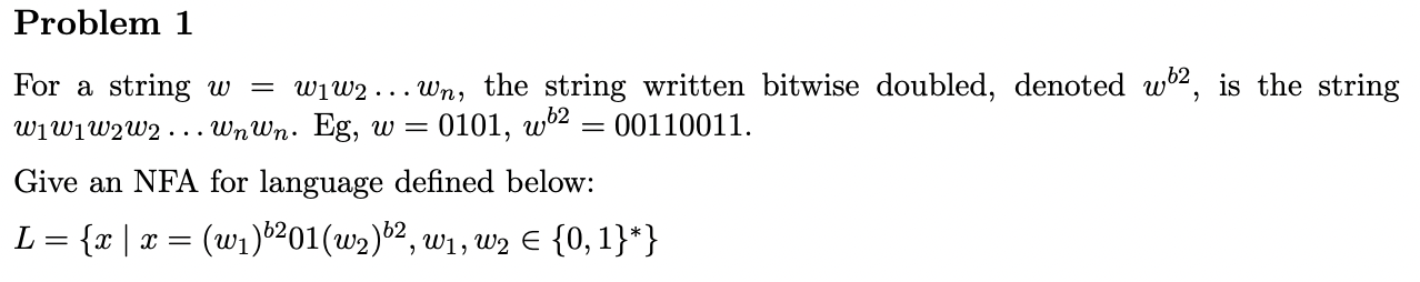 Solved For a string w=w1w2…wn, the string written bitwise | Chegg.com