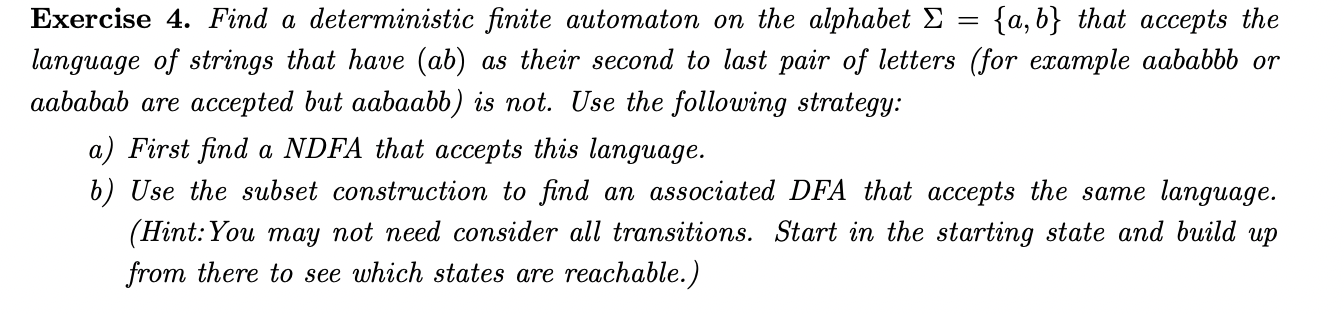 Solved Exercise 4 Find A Deterministic Finite Automaton On 8140