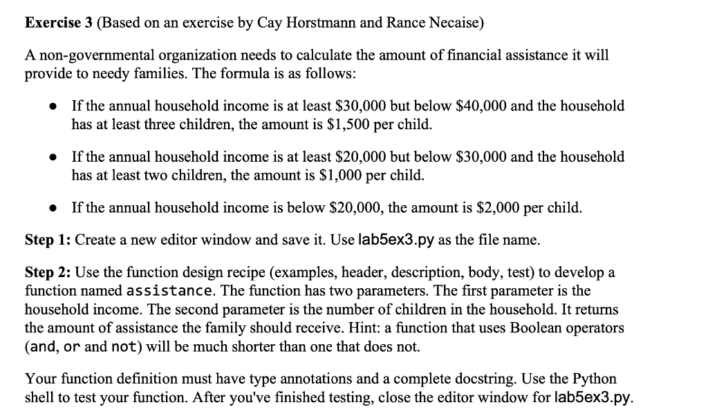 Solved Exercise 3 (Based on an exercise by Cay Horstmann and | Chegg.com