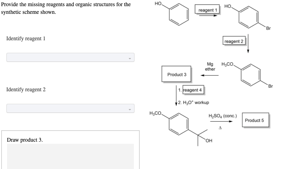 Solved HO НО. Provide the missing reagents and organic | Chegg.com