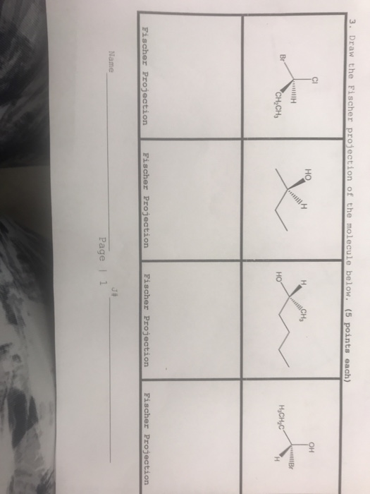Solved 3. Draw the Fischer projection of the molecule below. | Chegg.com