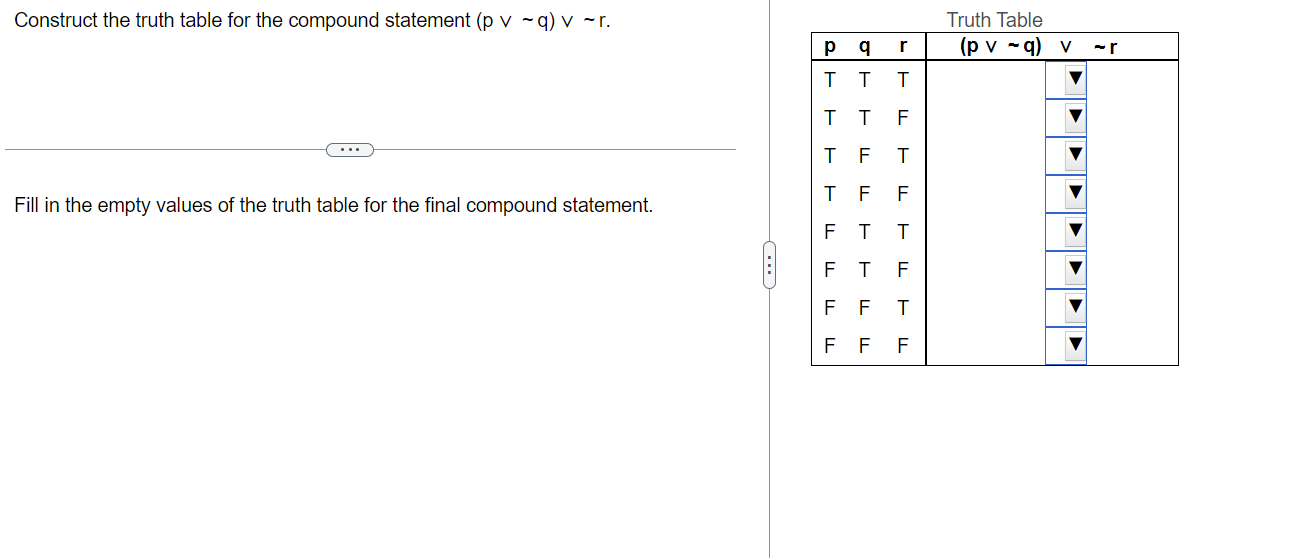 Solved Construct the truth table for the compound statement | Chegg.com