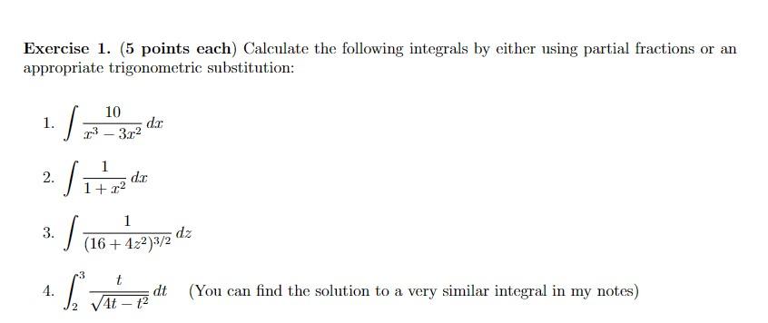 Solved Exercise 1. (5 points each) Calculate the following | Chegg.com