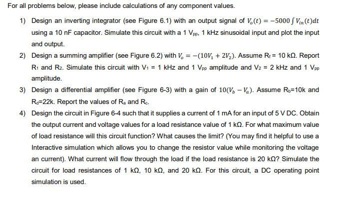 Solved For all problems below, please include calculations | Chegg.com