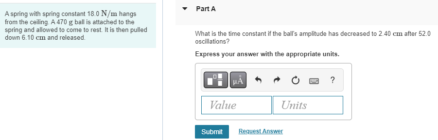Solved A spring with spring constant 18.0 N/m hangs from the | Chegg.com