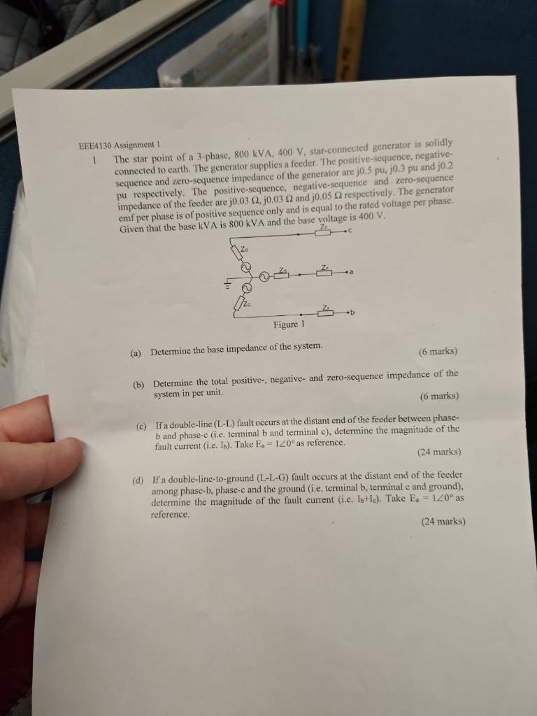 Solved 1 The star point of a 3-phase, 800kVA,400 V, | Chegg.com