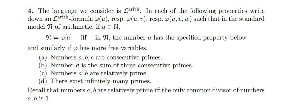 Solved 4. The language we consider is Larith. In each of the | Chegg.com