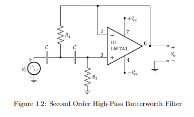 Solved 2.1 High pass Butterworth filter design and analysis | Chegg.com