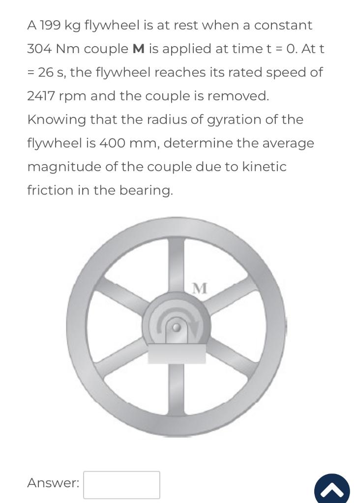Solved A 199 kg flywheel is at rest when a constant 304 Nm | Chegg.com