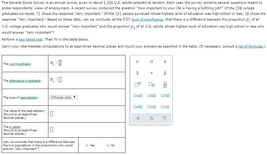 Solved The General Social Survey is an annual survey given | Chegg.com