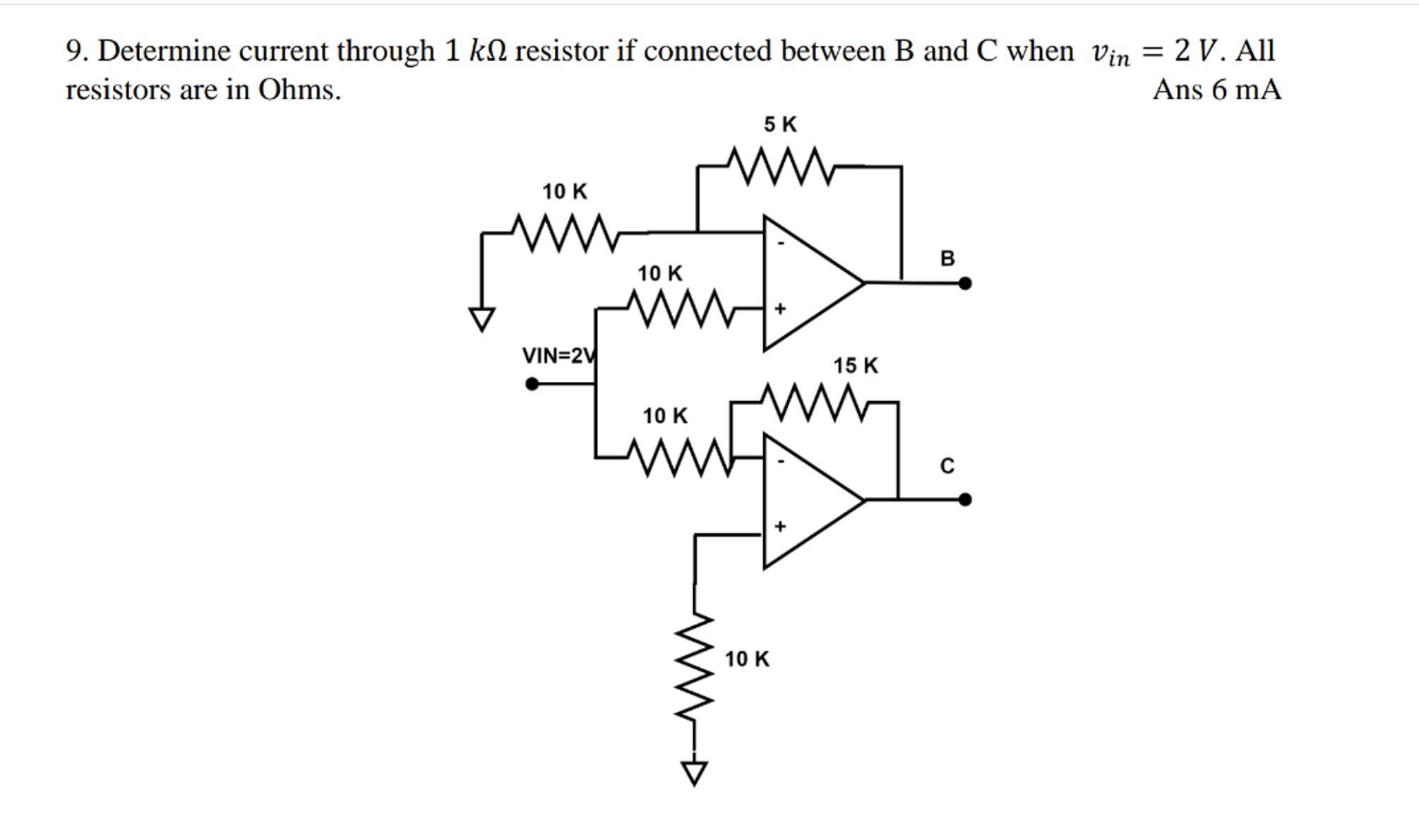 Solved Determine Current Through 1kΩ resistor If Connected