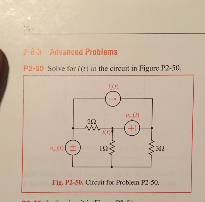 Solved 8-3 Advanced Problems P2-50 Solve for i(t) in the | Chegg.com