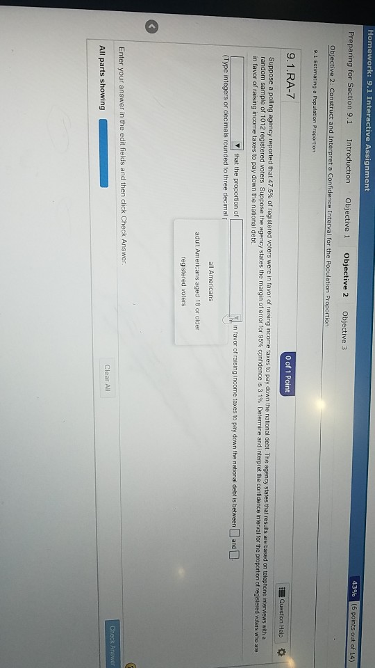 Solved Homework: 9.1 Interactive Assignment 43% (6 points | Chegg.com