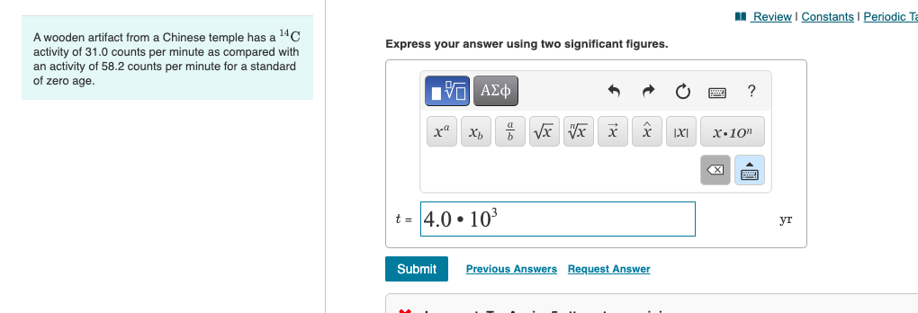 Solved Review Constants Periodic Ta Express your answer | Chegg.com