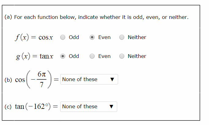 Solved (a) For each function below, indicate whether it is | Chegg.com
