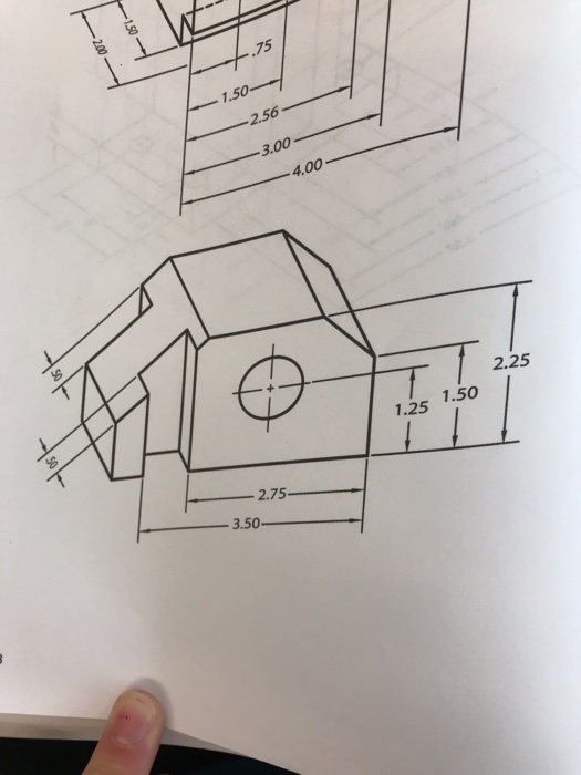 Solved Create an orthographic projection, draw the three | Chegg.com