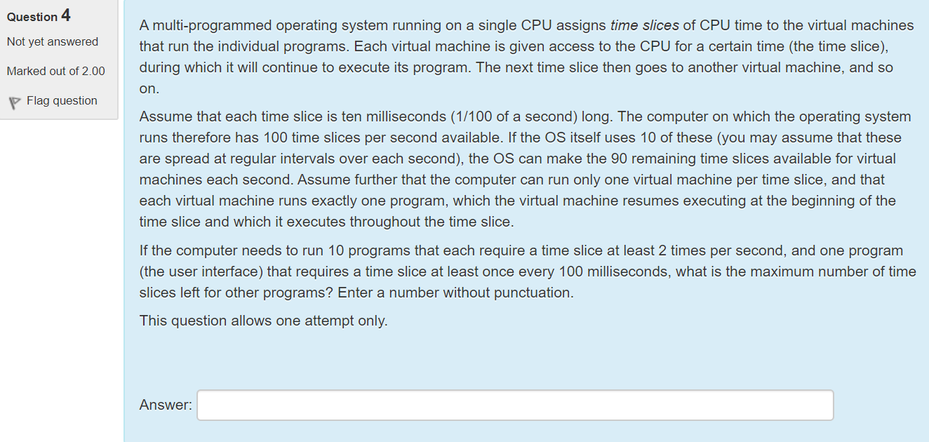Question 1 Operating systems generally maintain a | Chegg.com