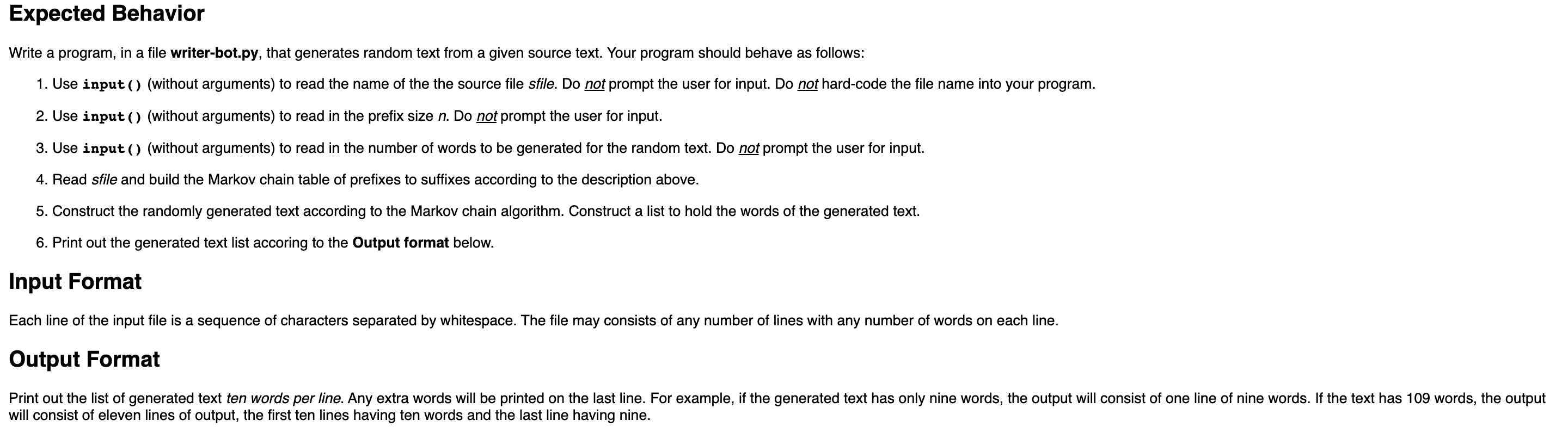 Solved information on how the words should be sequenced so | Chegg.com