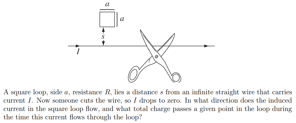 Solved a a S 1 O © A square loop, side a, resistance R, lies | Chegg.com