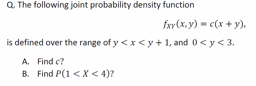 Solved Q. The following joint probability density function | Chegg.com