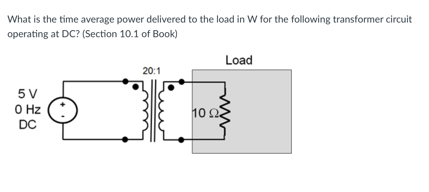 Solved What is the time average power delivered to the load | Chegg.com