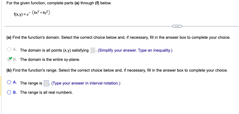Solved For the given function, complete parts (a) through | Chegg.com