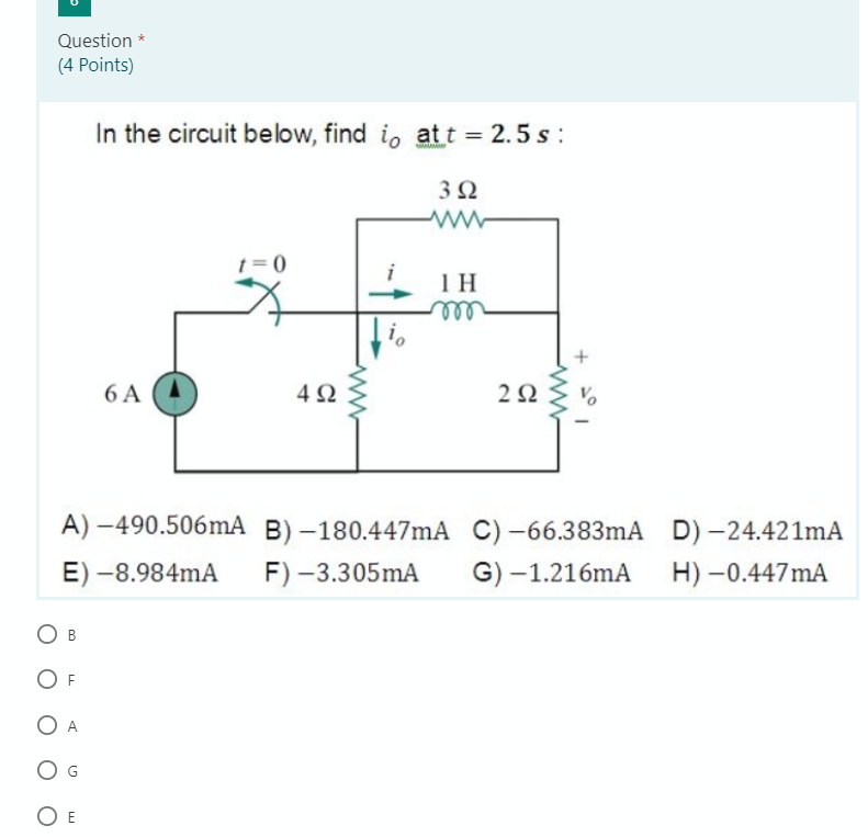 Solved Question * (4 Points) In the circuit below, find io | Chegg.com