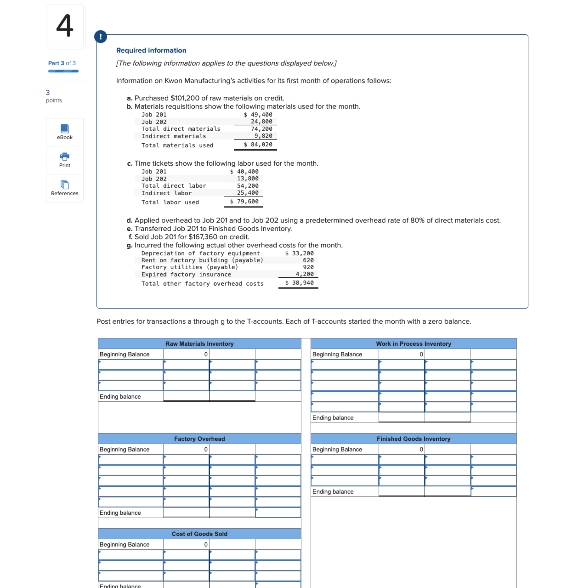 Solved 4!Required informationPart 3 ﻿of 3[The following | Chegg.com