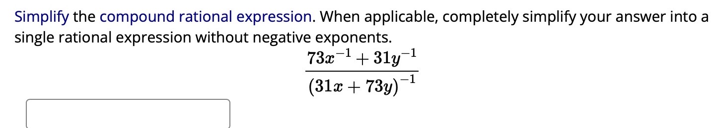 Solved Simplify the compound rational expression. When | Chegg.com