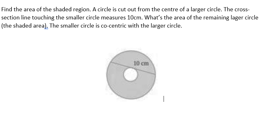 Solved Find the area of the shaded region. A circle is cut | Chegg.com