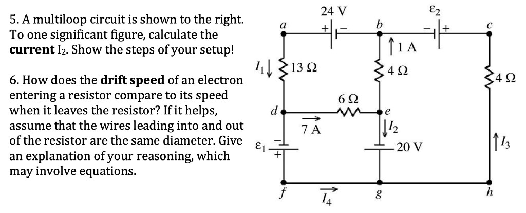 Solved 24 V 5. A multiloop circuit is shown to the right. To | Chegg.com