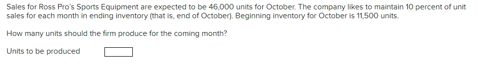 Solved Sales for Ross Pro's Sports Equipment are expected to | Chegg.com