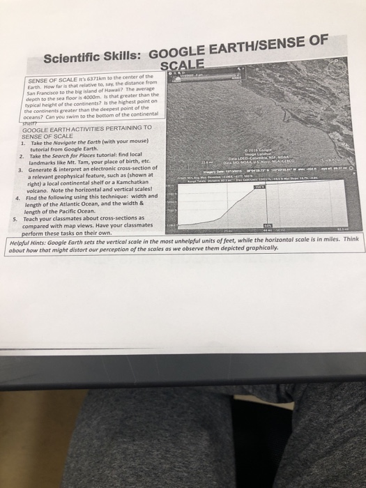 Solved Scientific Skills: GOOGLE EARTH/SENSE OF SCALE SENSE | Chegg.com