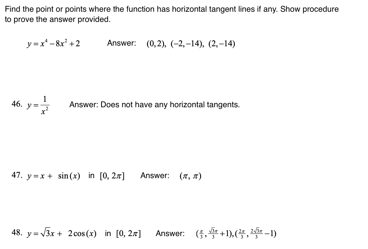 Solved Find the point or points where the function has | Chegg.com