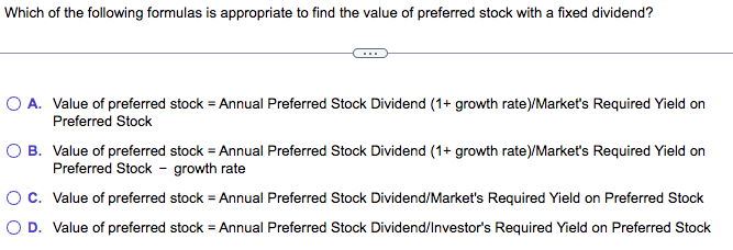 Solved Which of the following formulas is appropriate to | Chegg.com
