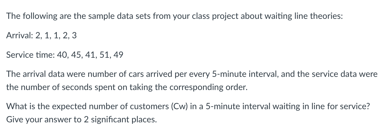 Solved The following are the sample data sets from your | Chegg.com