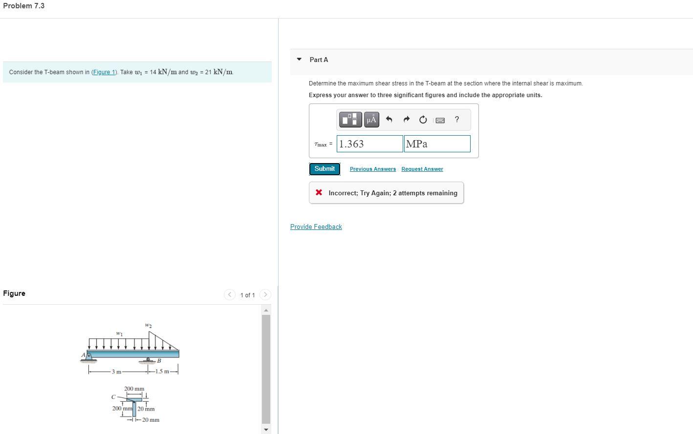 Solved Consider the T-beam shown in (Figure 1). Take | Chegg.com
