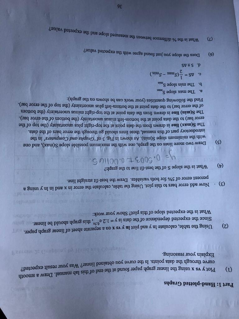 Exercise 2: Graphing by Hand and Computer This | Chegg.com
